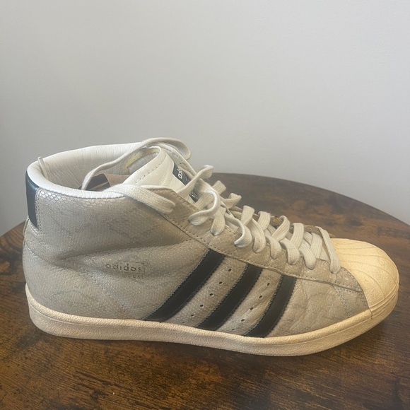 adidas | Shoes | Adidas Mens Pro Model White Snake Skin Hightop ...